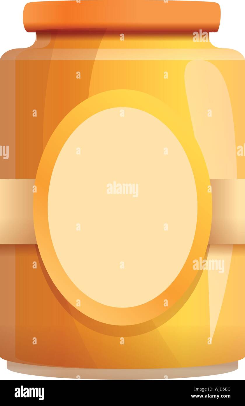 Natural jam jar icon. Cartoon of natural jam jar vector icon for web ...