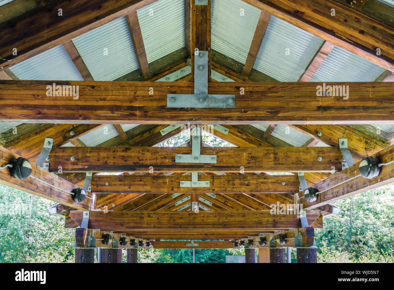 A close-up shot of wooden roof rafters Stock Photo - Alamy