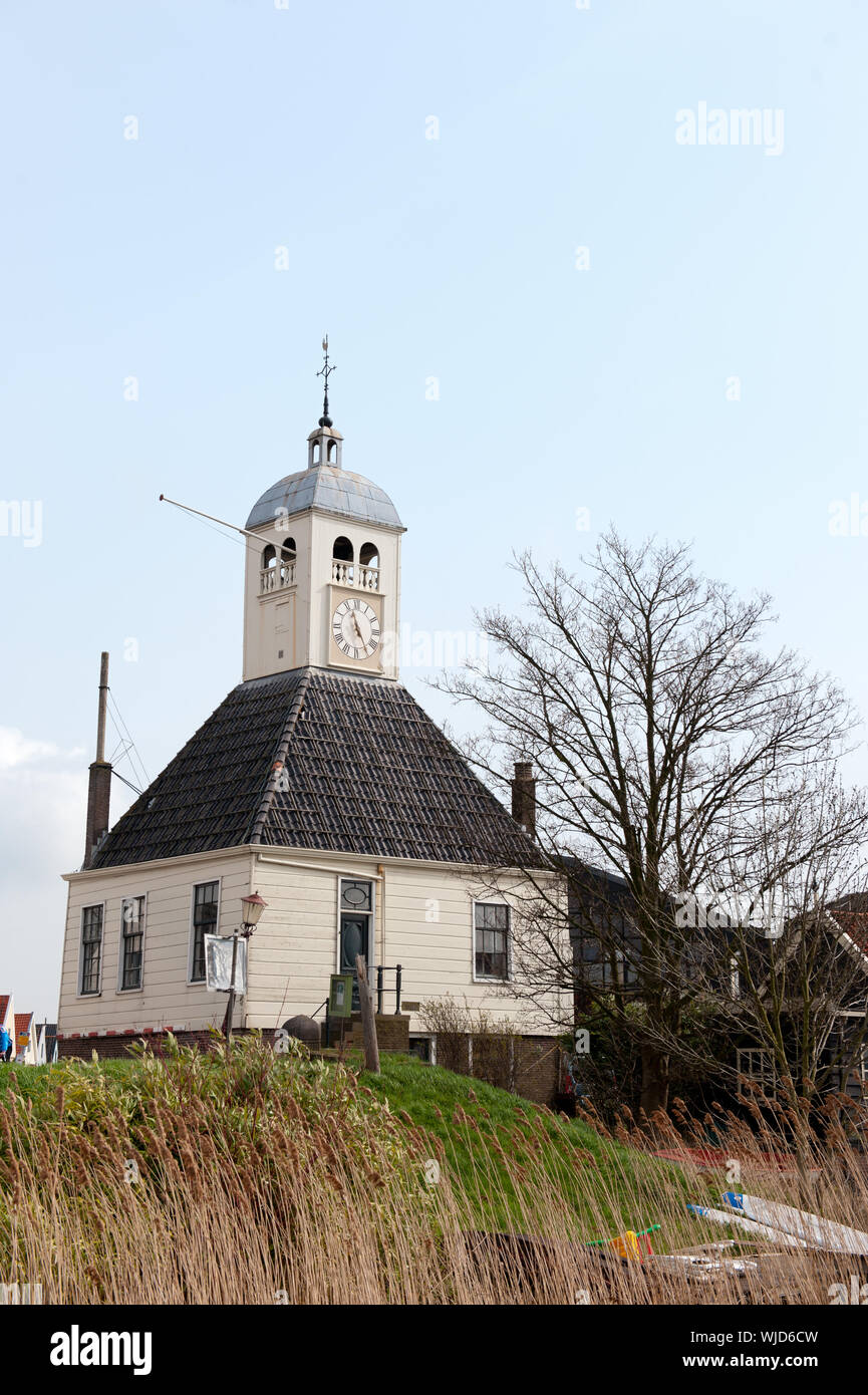 Typical old Dutch church in the village Durgerdam Stock Photo - Alamy