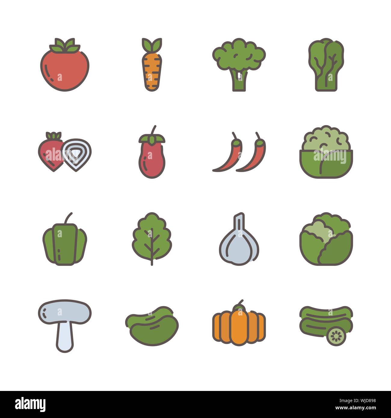 Vegetable icon set.Vector illustration Stock Vector Image & Art - Alamy