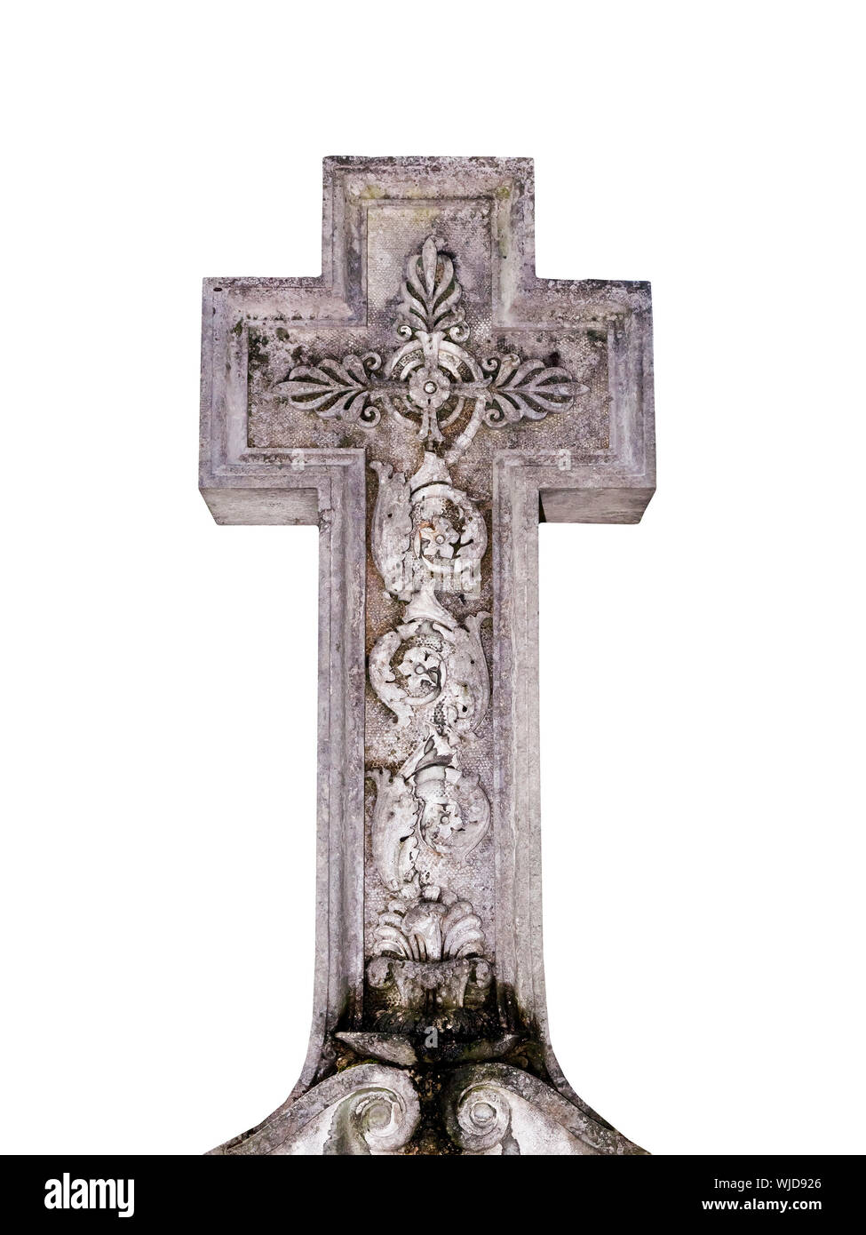 An image of a nice stone cross isolated on white Stock Photo - Alamy