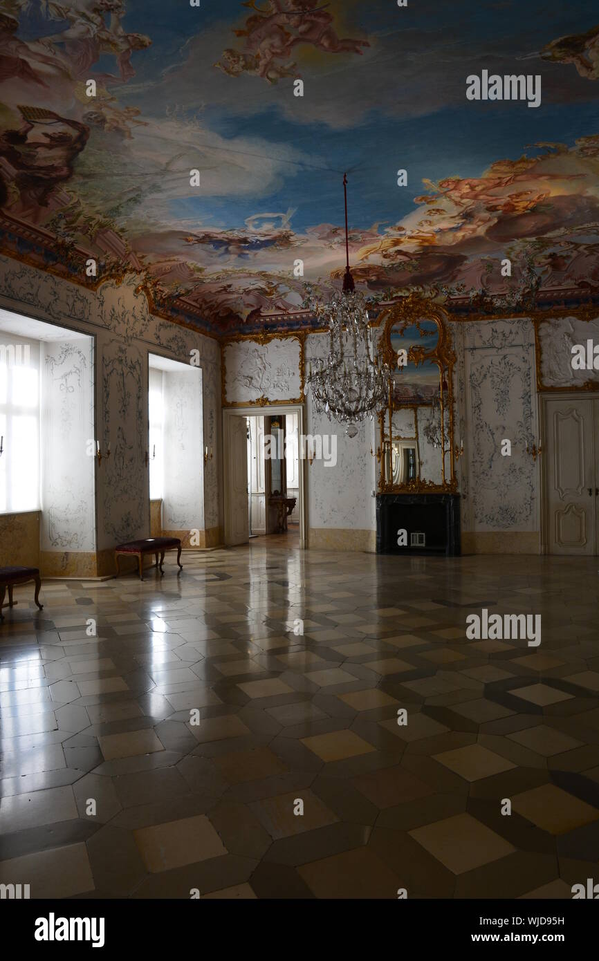 Bamberg, Germany - View of the interior of the baroque SCHLOSS SEEHOF ...