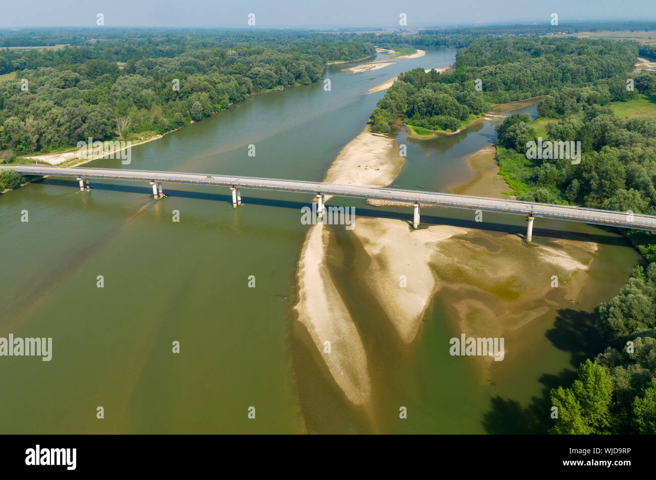 Aerial view of the bridge on the Drava River, Croatia Stock Photo - Alamy