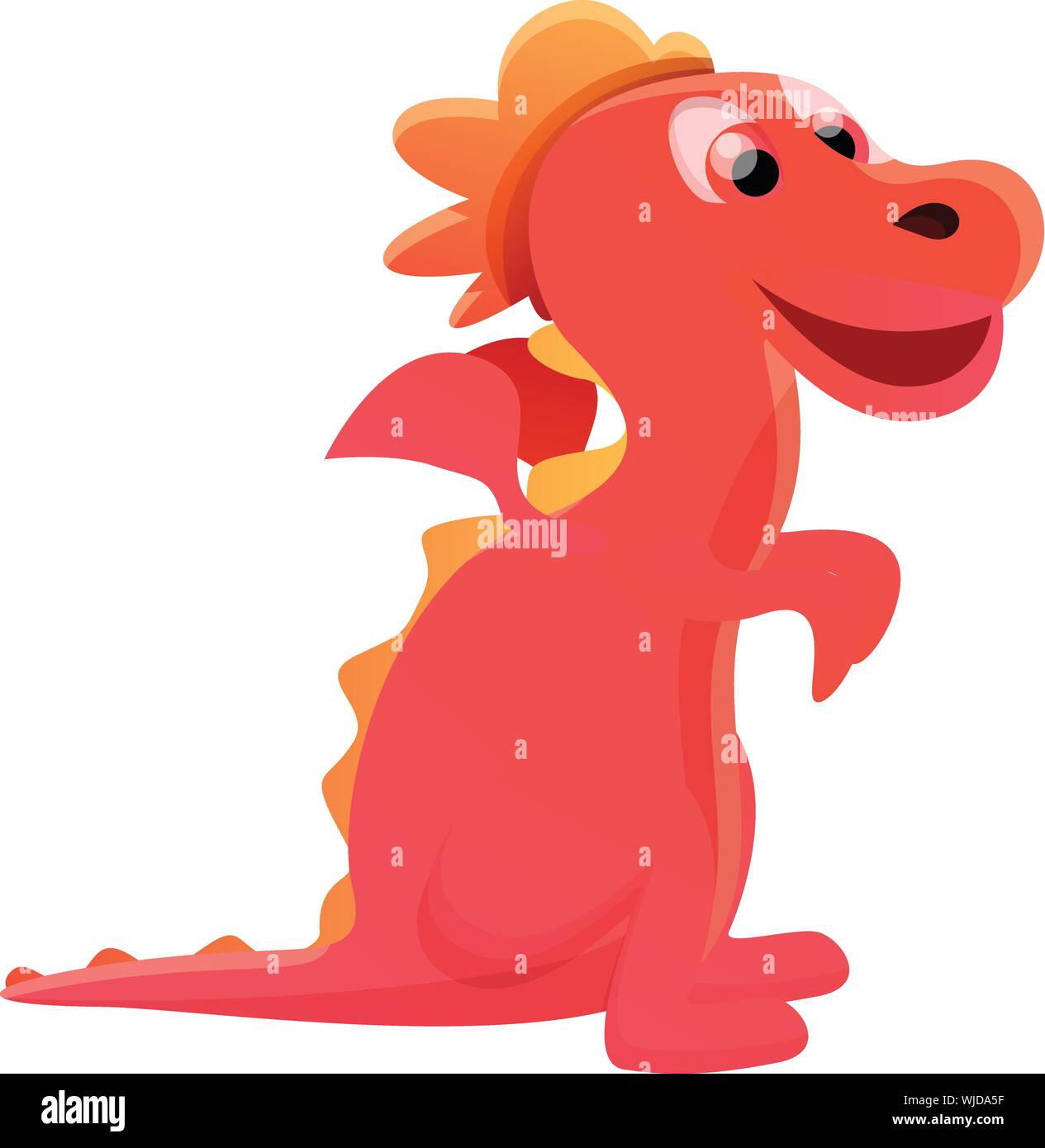 Kid red dragon icon. Cartoon of kid red dragon vector icon for web ...