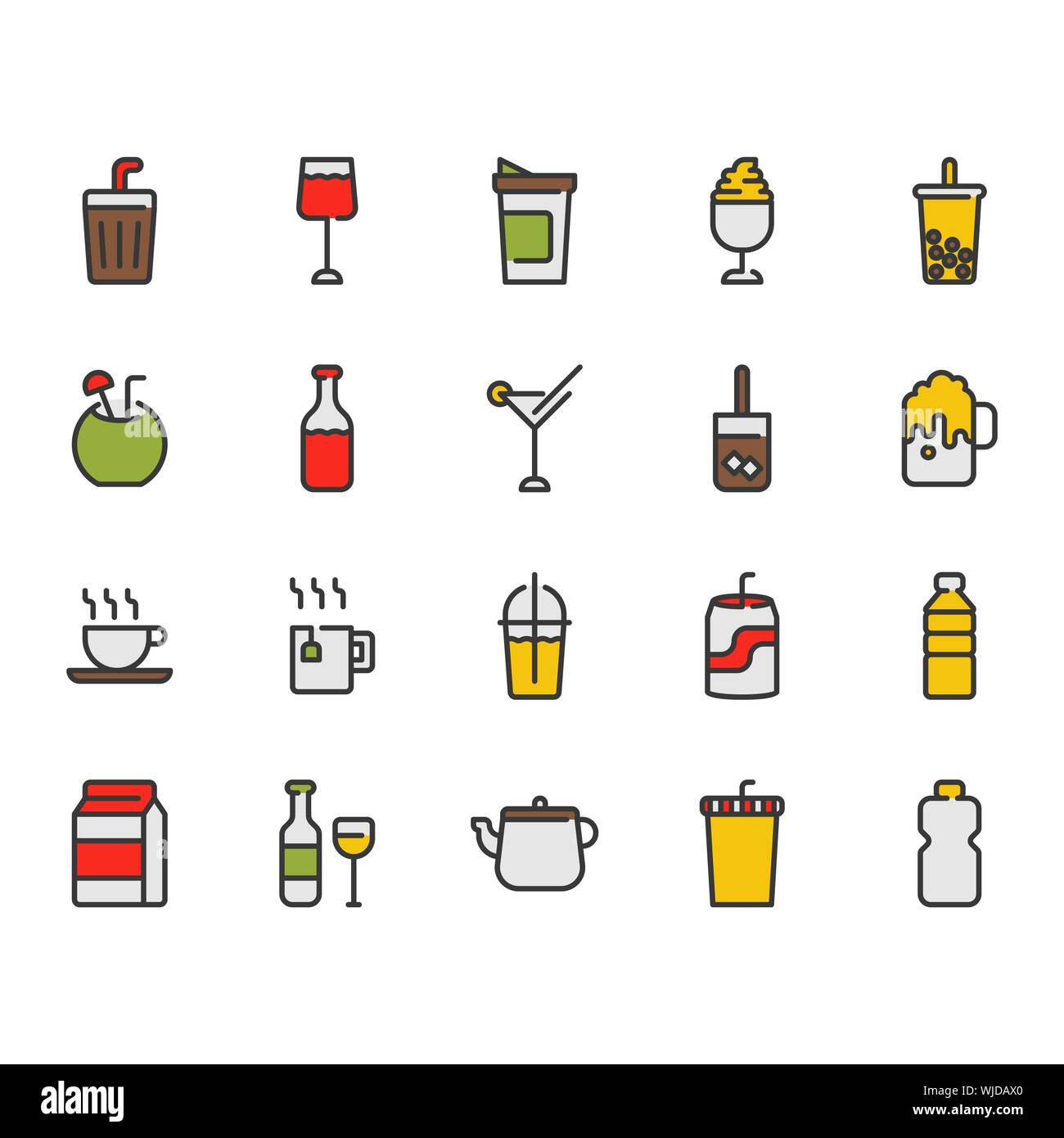 Beverage related icon set Stock Vector Image & Art - Alamy