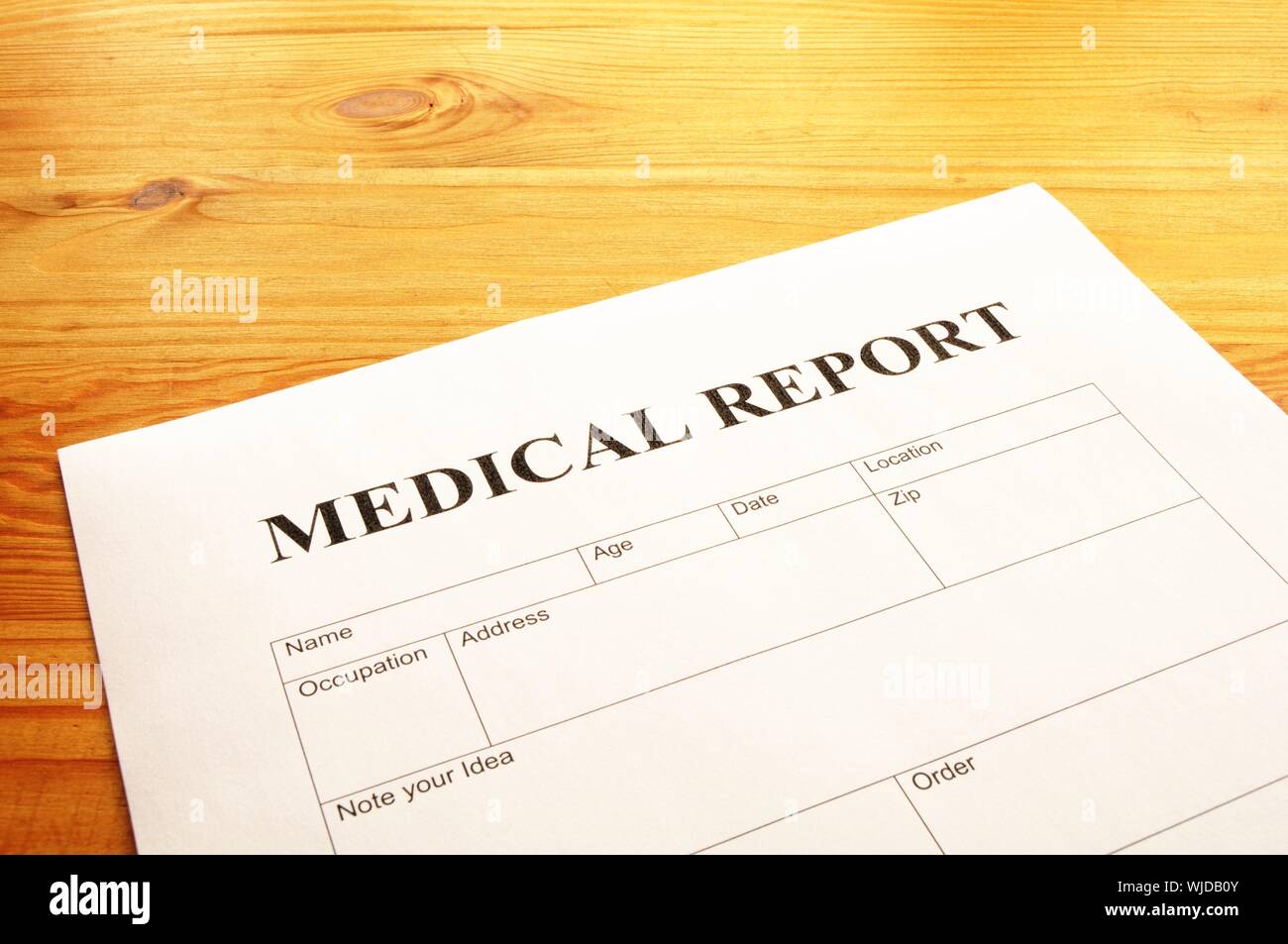 medical report form in doctors hospital office showing health concept ...