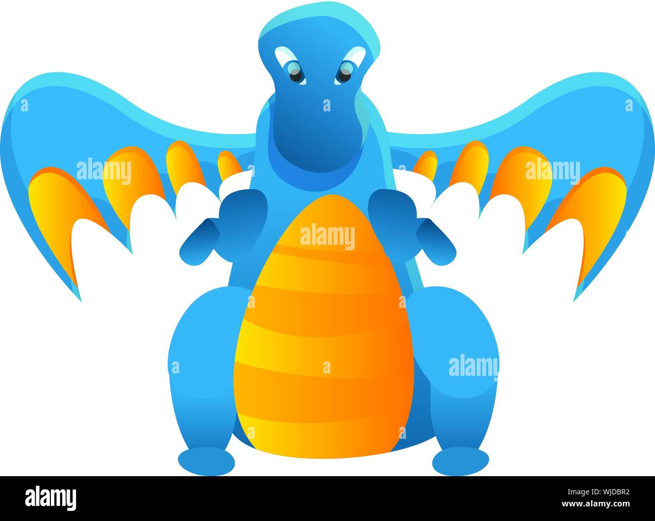 Blue dragon icon. Cartoon of blue dragon vector icon for web design ...