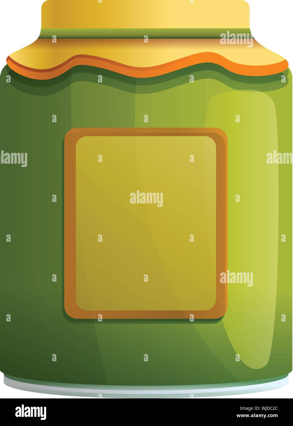 Eco green jam jar icon. Cartoon of eco green jam jar vector icon for ...