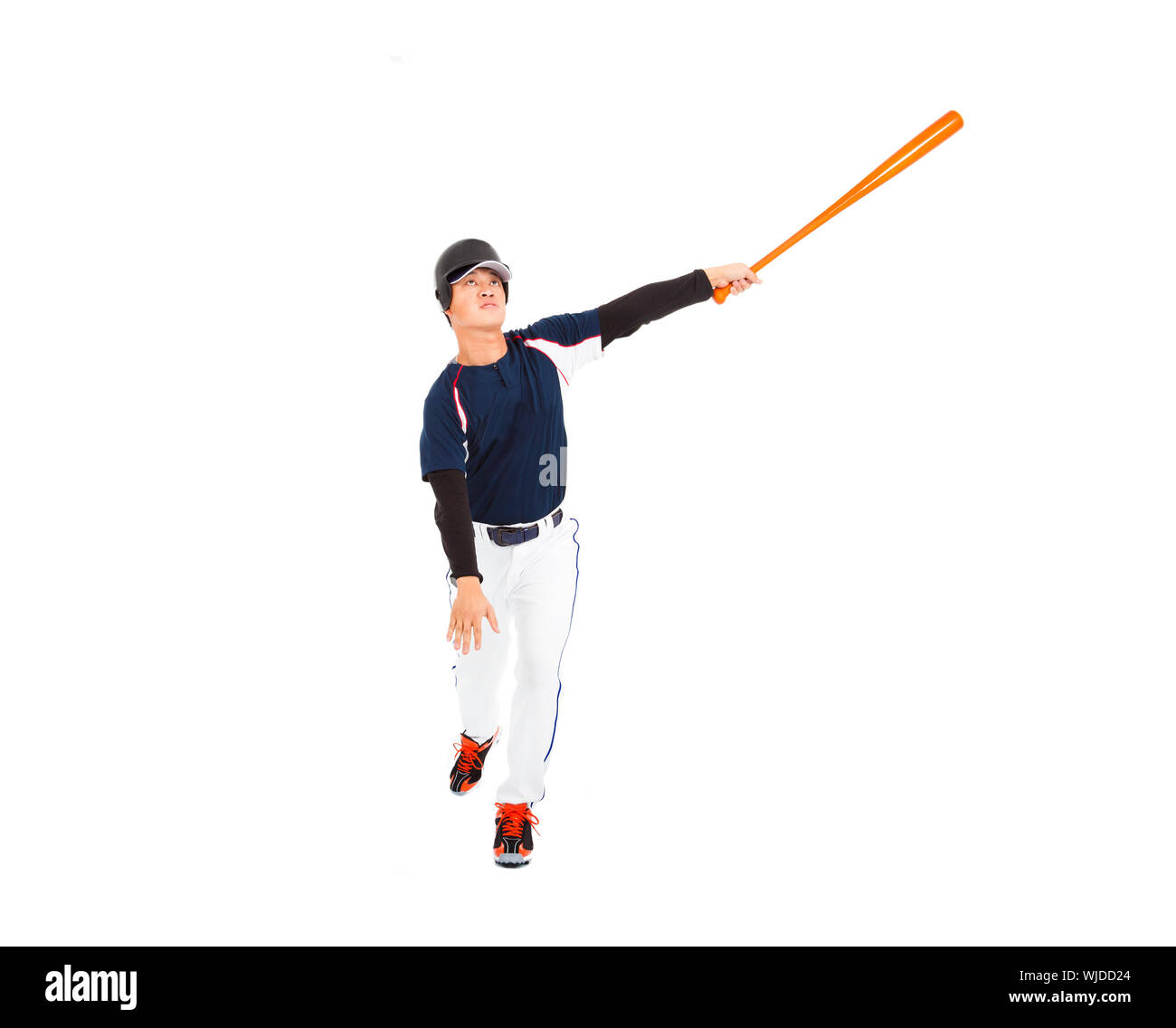 Baseball Batter Hitting Ball with Bat Stock Photo - Alamy