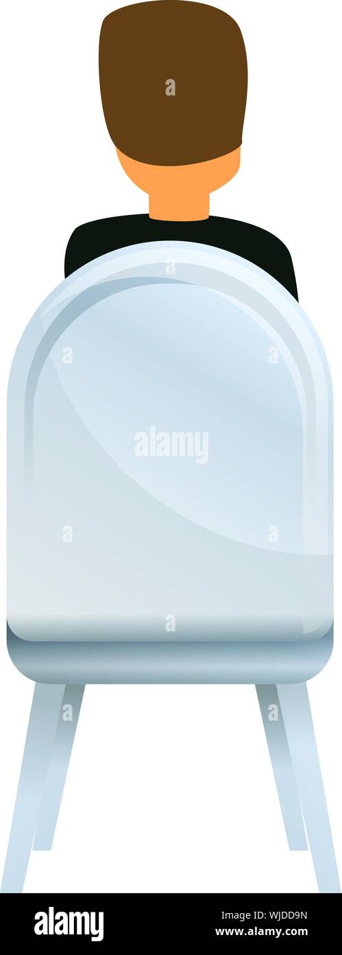 Back view boy on chair icon. Cartoon of back view boy on chair vector ...