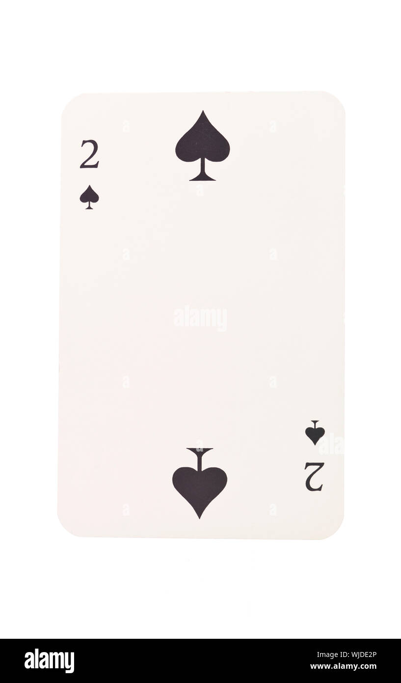 Two of spades isolated on white background Stock Photo - Alamy
