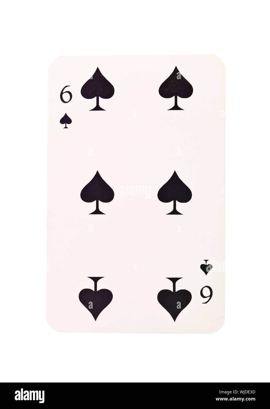 Six of spades isolated on white background Stock Photo - Alamy