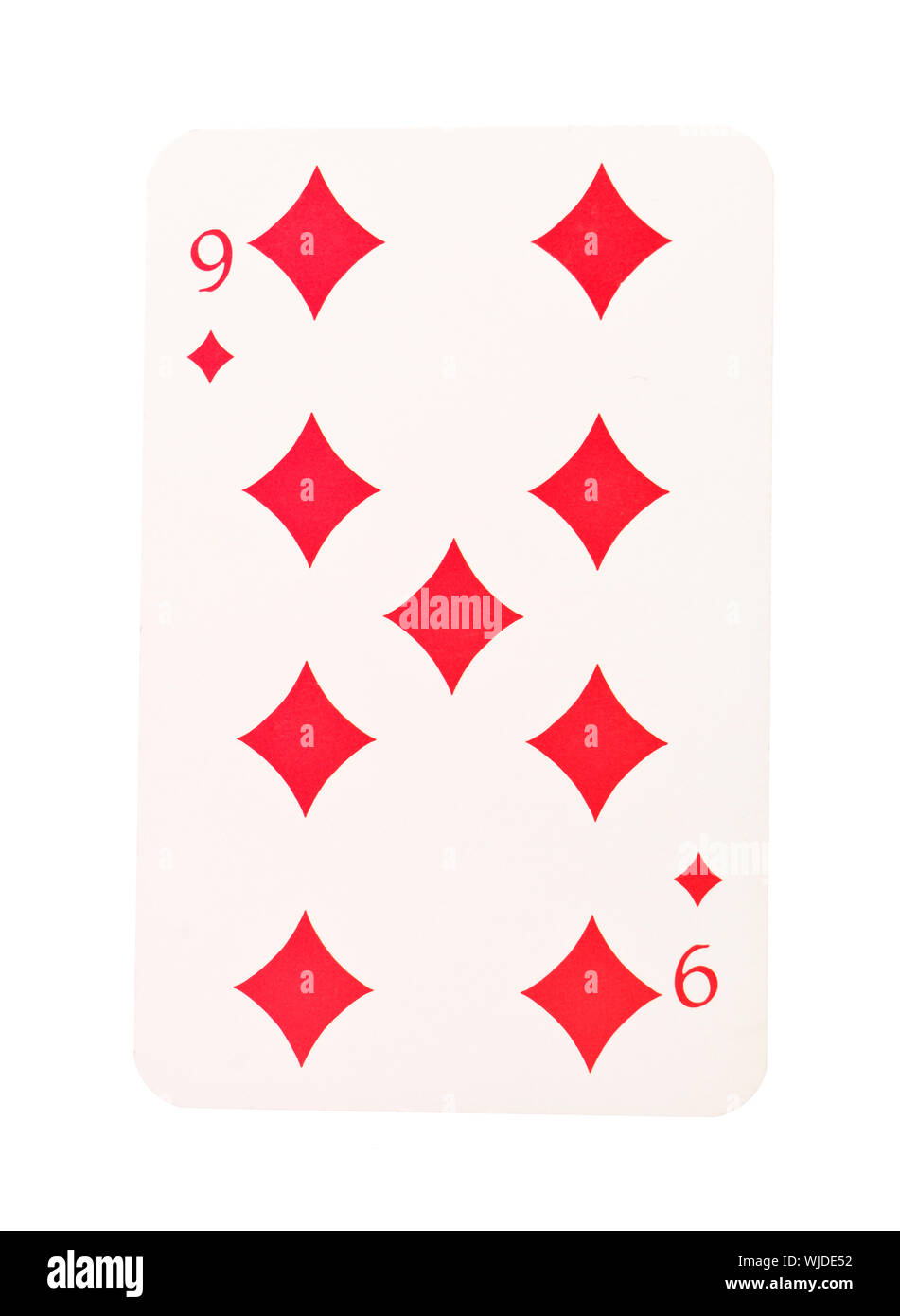 Nine of Diamonds isolated on white background Stock Photo - Alamy
