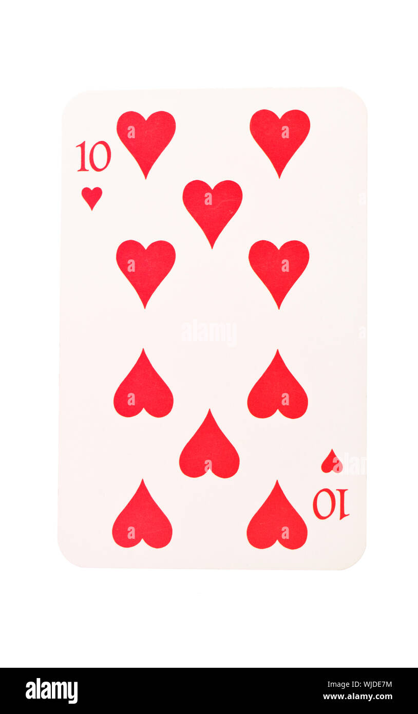 Playing card ten hearts Cut Out Stock Images & Pictures - Alamy