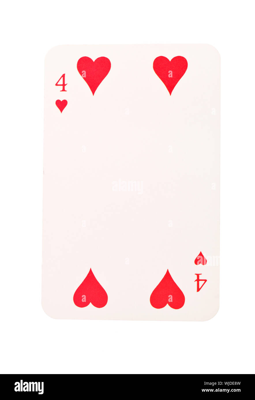 Four of Hearts isolated on white background Stock Photo - Alamy