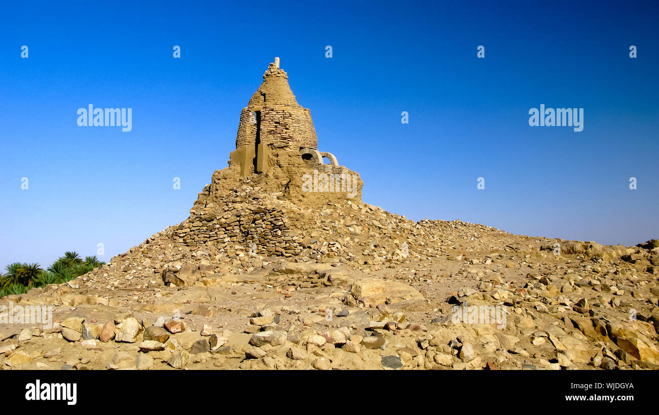 View to ruins of turkish fortress near Third Cataract of Nile near ...