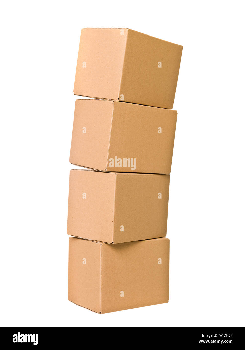 Stack of Cardboard Boxes isolated on white background Stock Photo - Alamy