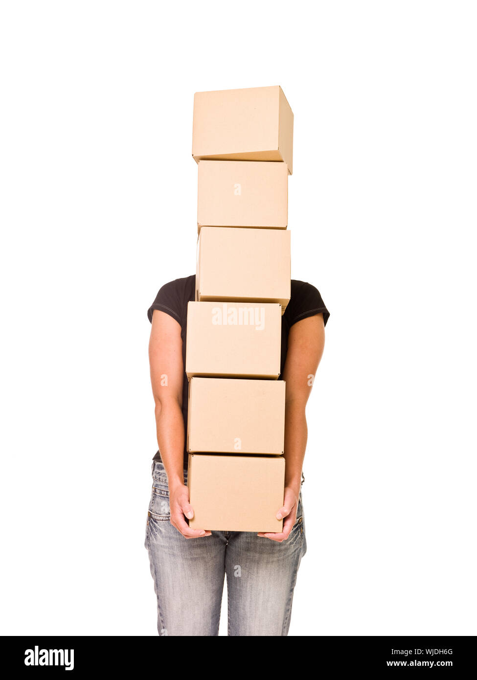 Carrying Heavy Boxes On Isolated High Resolution Stock Photography and ...