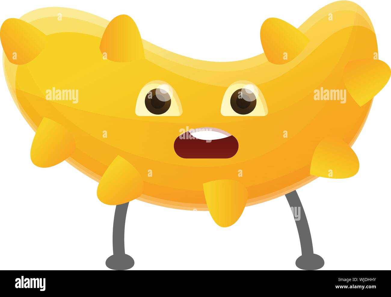 Yellow cute bacteria icon. Cartoon of yellow cute bacteria vector icon ...