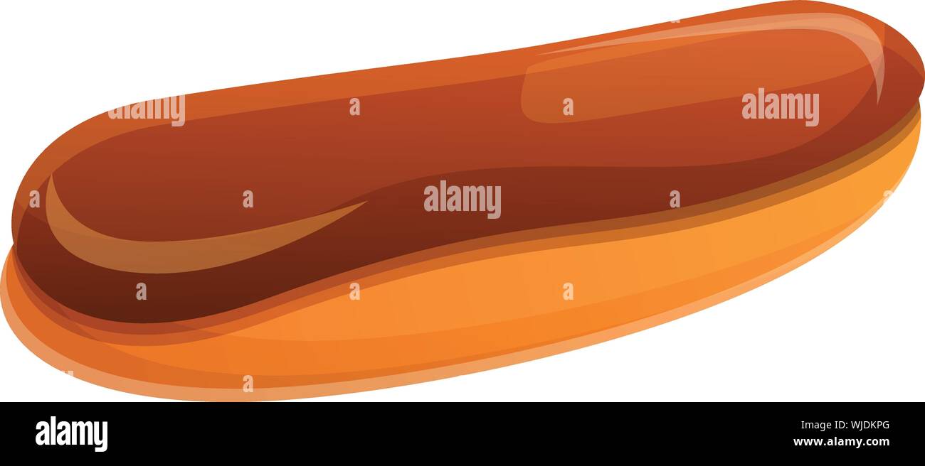 Chocolate eclair icon. Cartoon of chocolate eclair vector icon for web ...