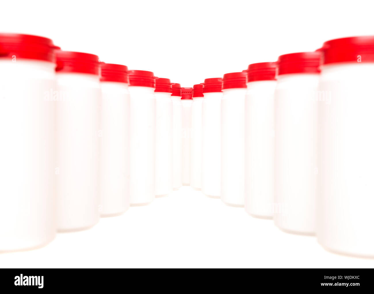 Formation of Plastic cans isolated on white background Stock Photo - Alamy