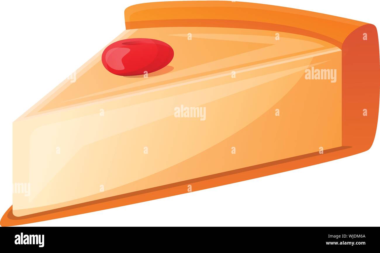 Cheesecake piece icon. Cartoon of cheesecake piece vector icon for web ...