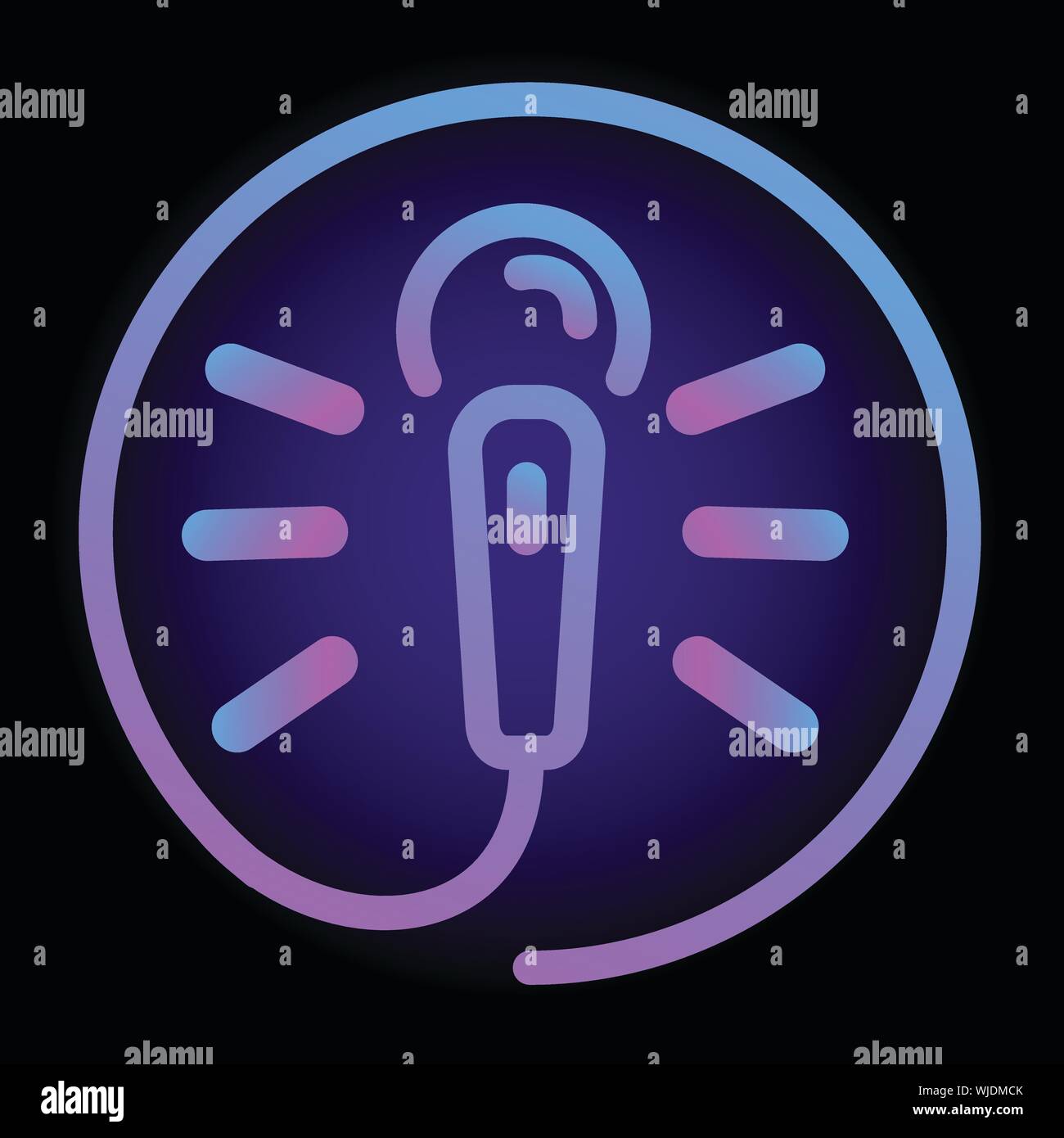 Neon microphone icon. Cartoon of neon microphone vector icon for web ...