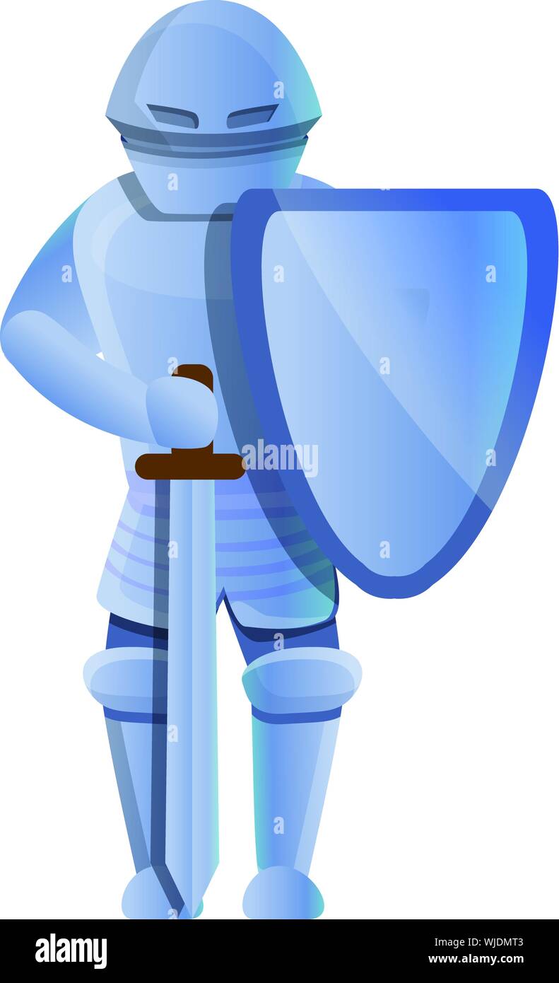 Knight shield sword icon. Cartoon of knight shield sword vector icon ...