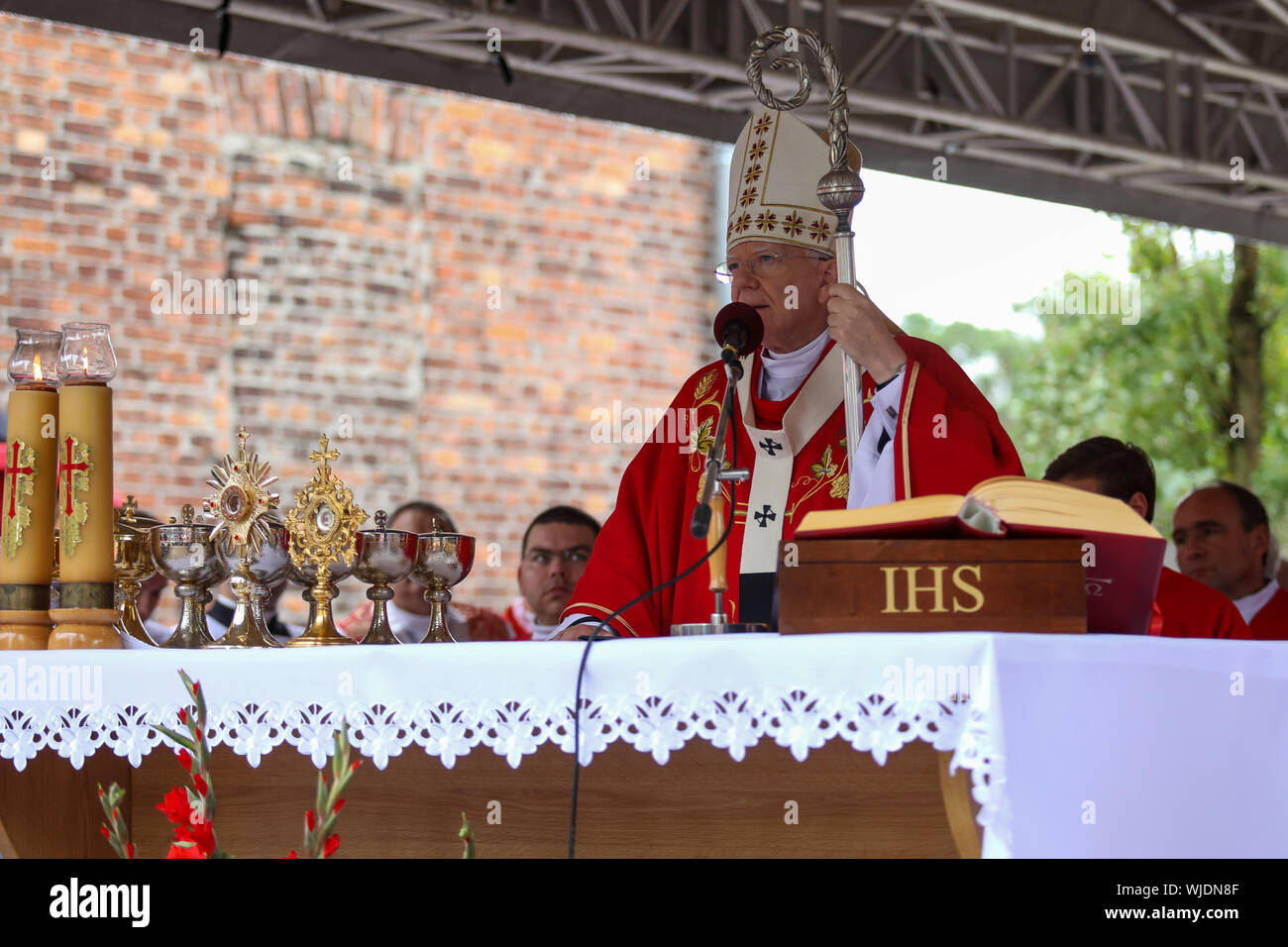POLAND, OSWIECIM -14 August 2019: Krakow's archbishop Marek ...