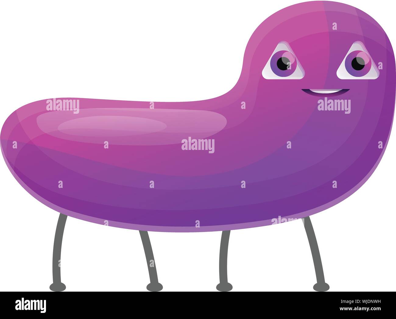 Purple cute bacteria icon. Cartoon of purple cute bacteria vector icon ...