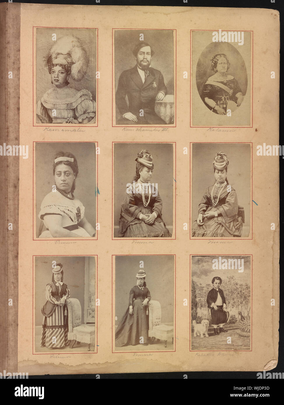 Hawaii album, p. 3, portraits of the Hawaiian royal family Stock Photo ...