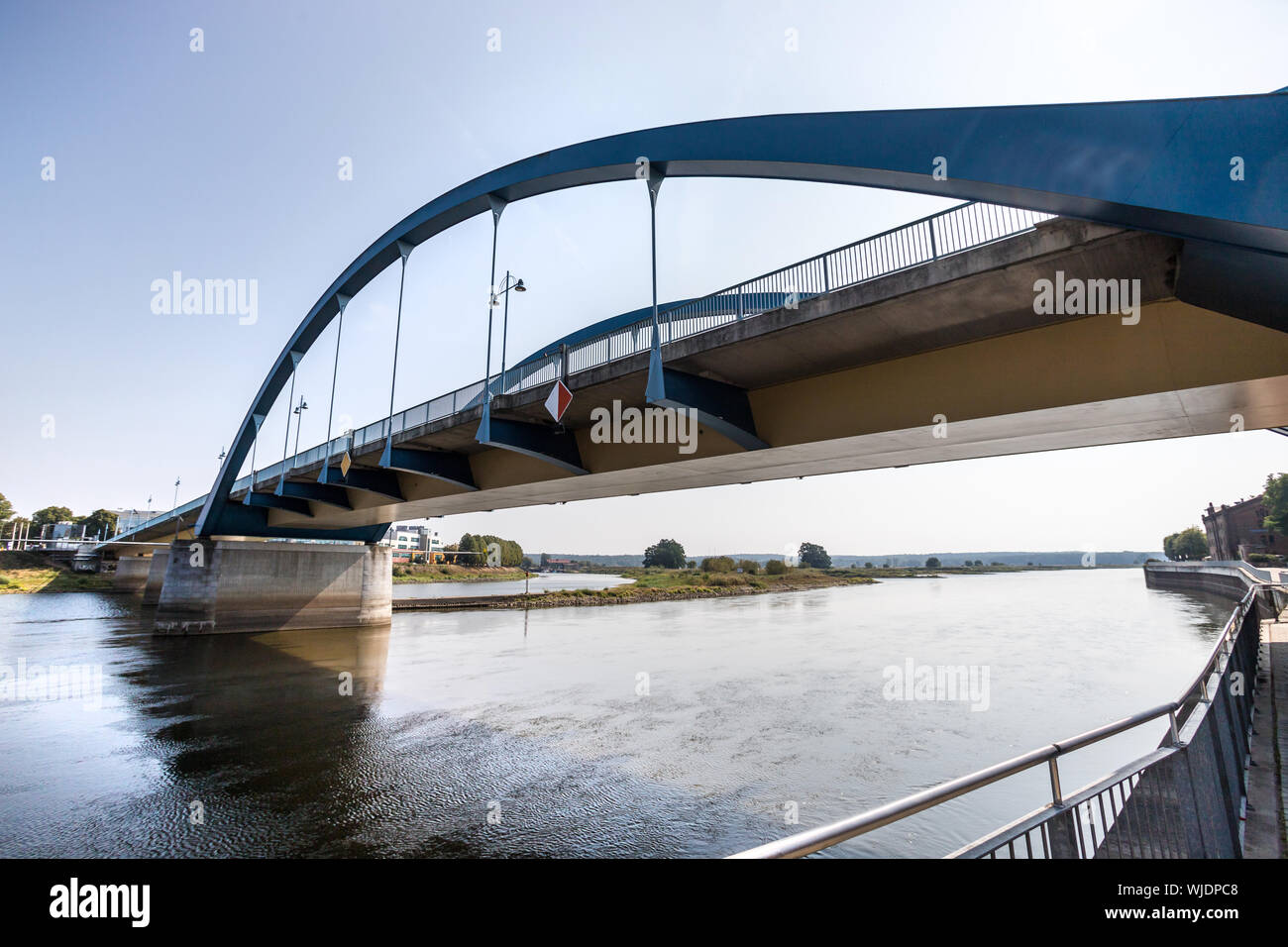 german and polish border bridge frankfurt oder and sublice Stock Photo ...