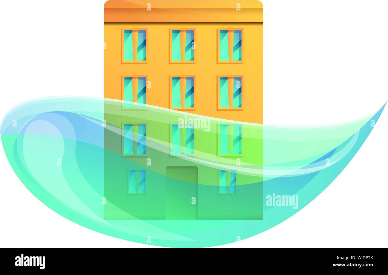 City building flood icon. Cartoon of city building flood vector icon ...