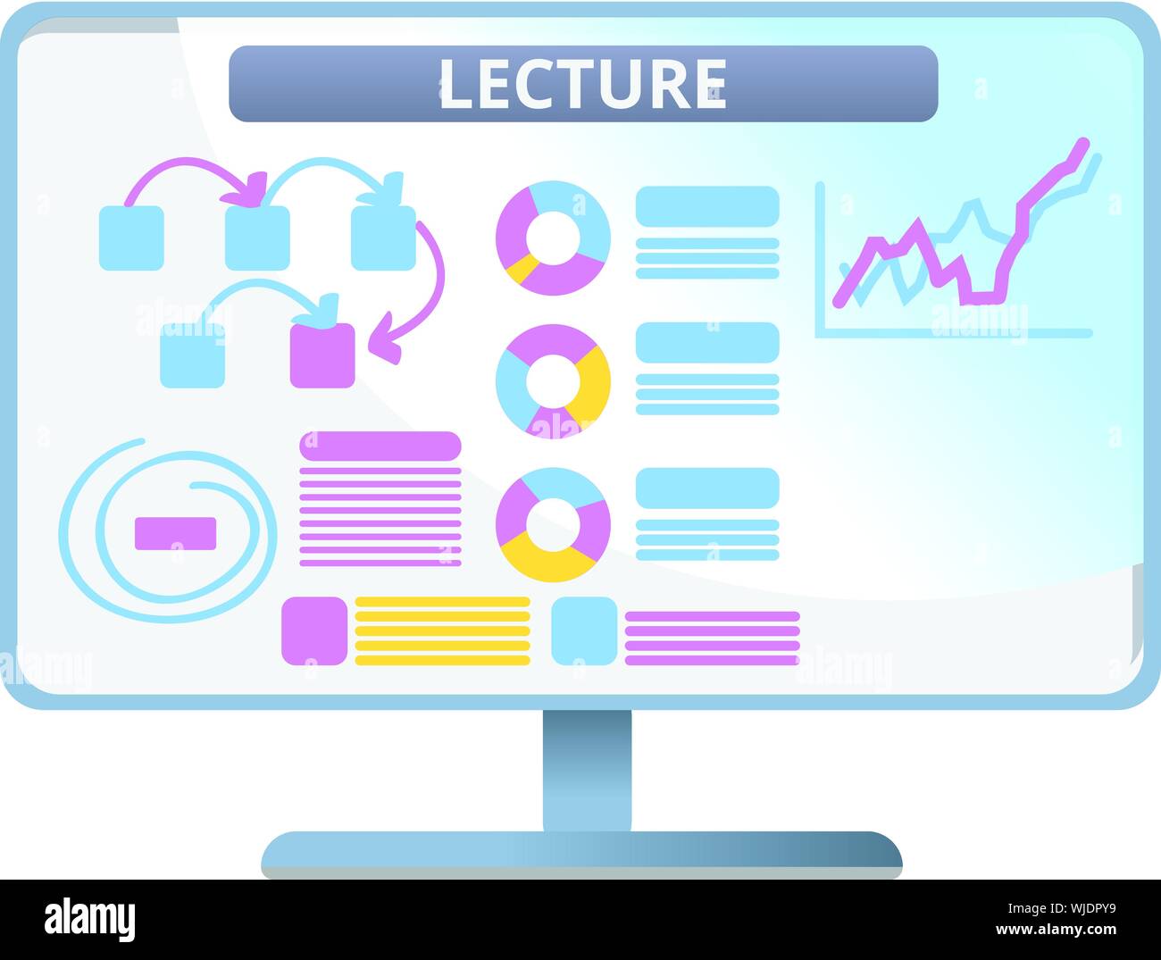 Lecture web lesson icon. Cartoon of lecture web lesson vector icon for ...