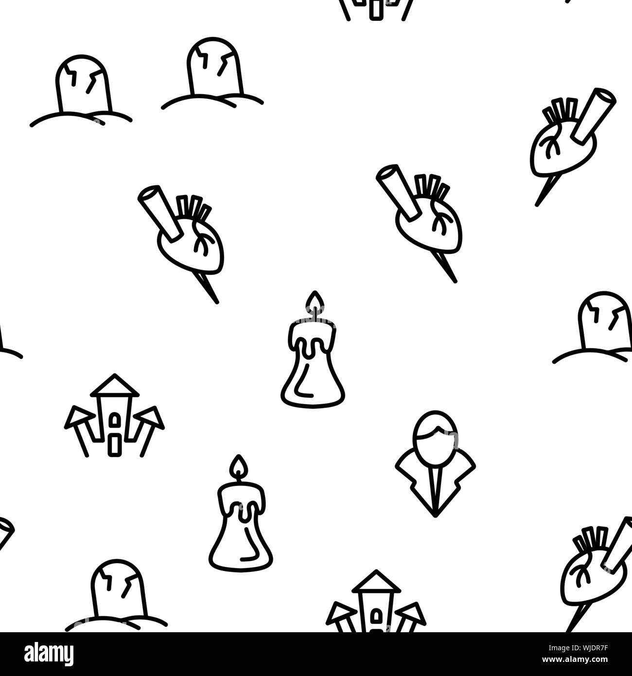 Protection From Vampire Vector Seamless Pattern Stock Vector Image ...