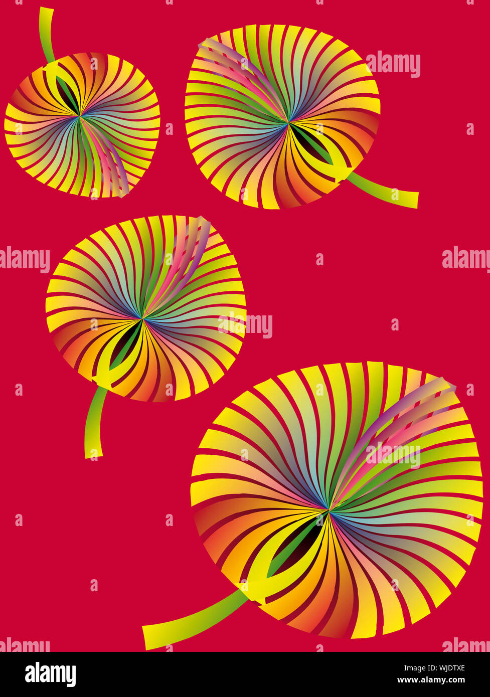 red fantasy rainbow autumn leaves Stock Photo - Alamy