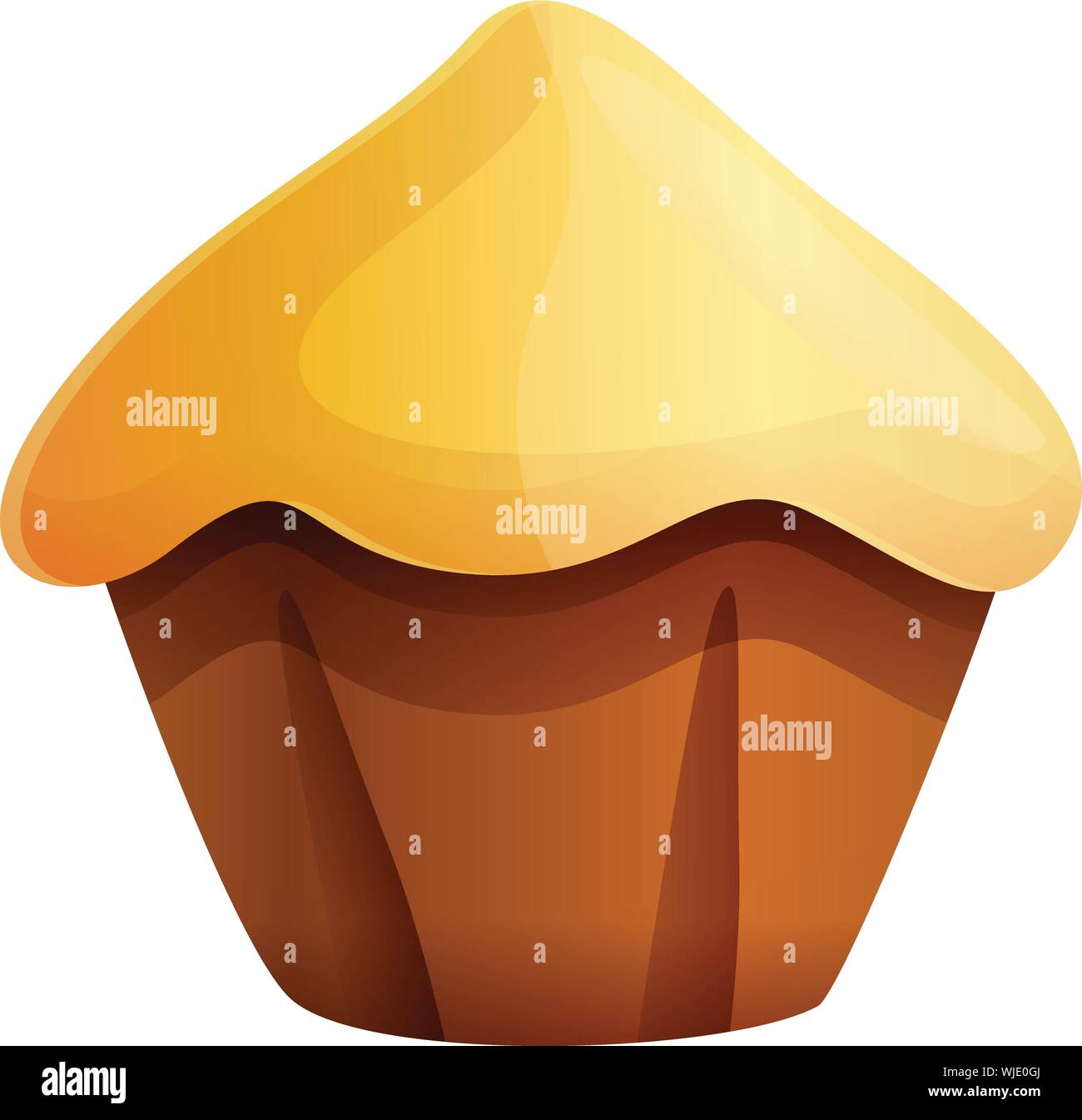 Vanilla cupcake icon. Cartoon of vanilla cupcake vector icon for web ...