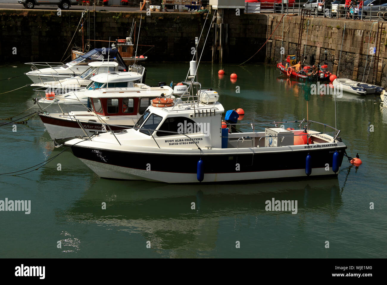 Boats in the harbour, Portpatrick, Dumfries & Galloway, Scotland, UK ...
