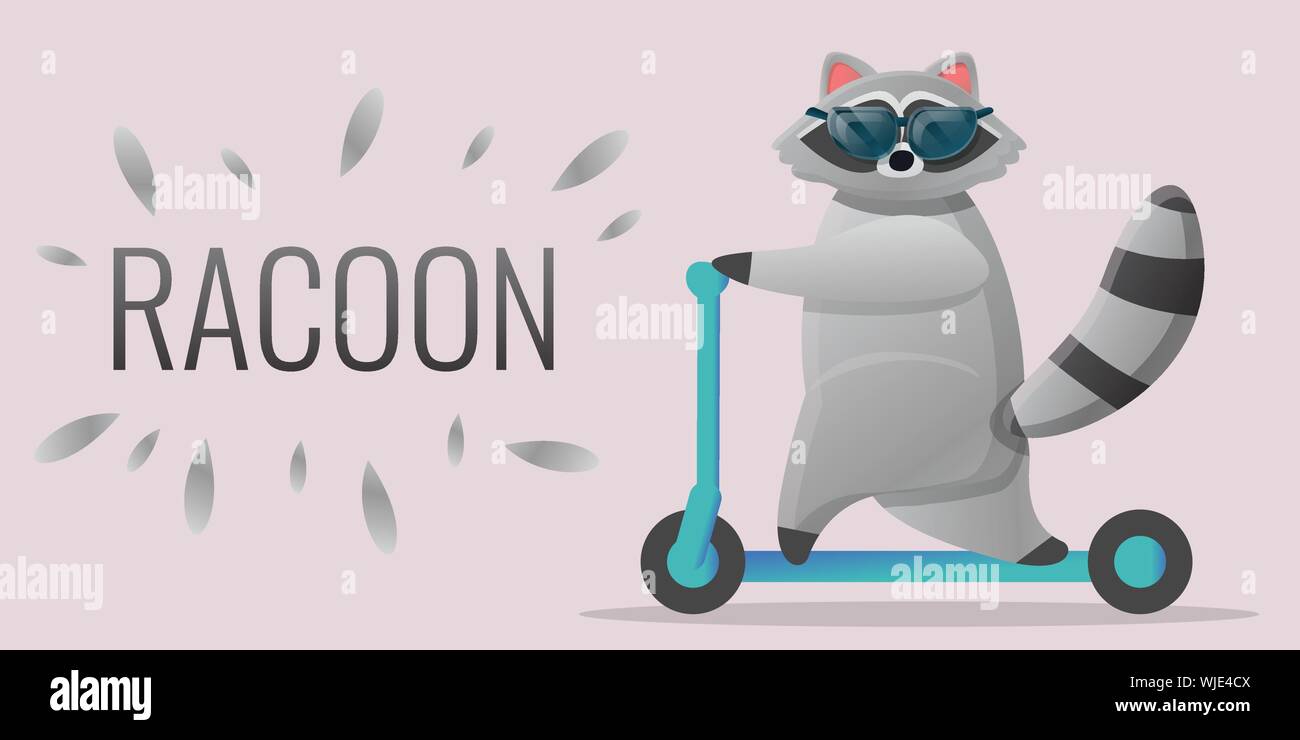 Racoon concept banner. Cartoon illustration of racoon vector concept ...
