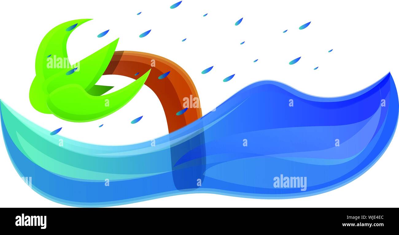 Palm tree flood icon. Cartoon of palm tree flood vector icon for web ...