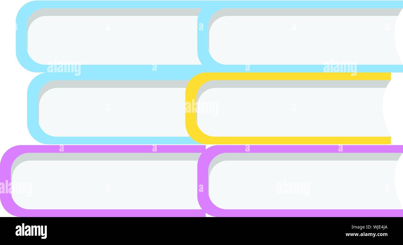 Colorful book stack icon. Cartoon of colorful book stack vector icon ...