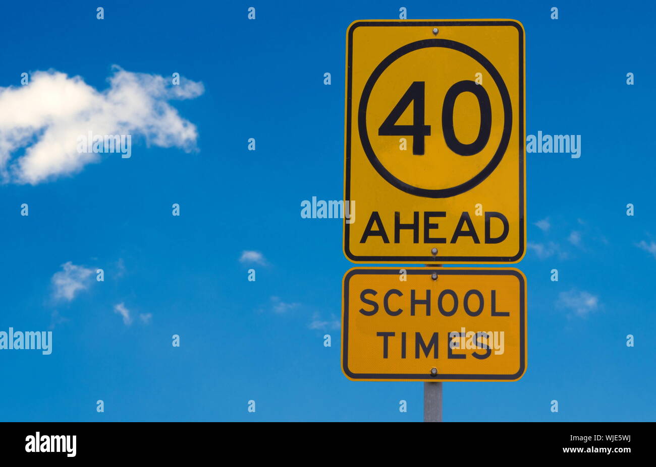 Yellow and blue signs hi-res stock photography and images - Alamy