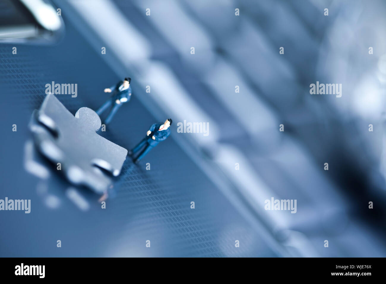 Figure man over computer background Stock Photo - Alamy