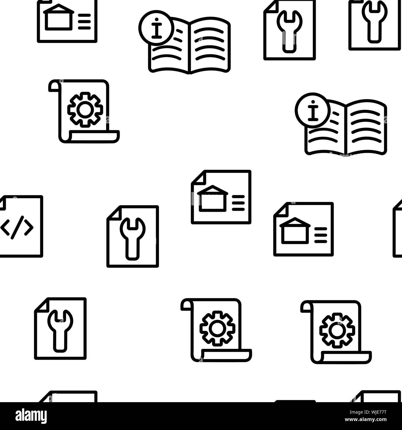 Technical Documentation Vector Seamless Pattern Stock Vector Image