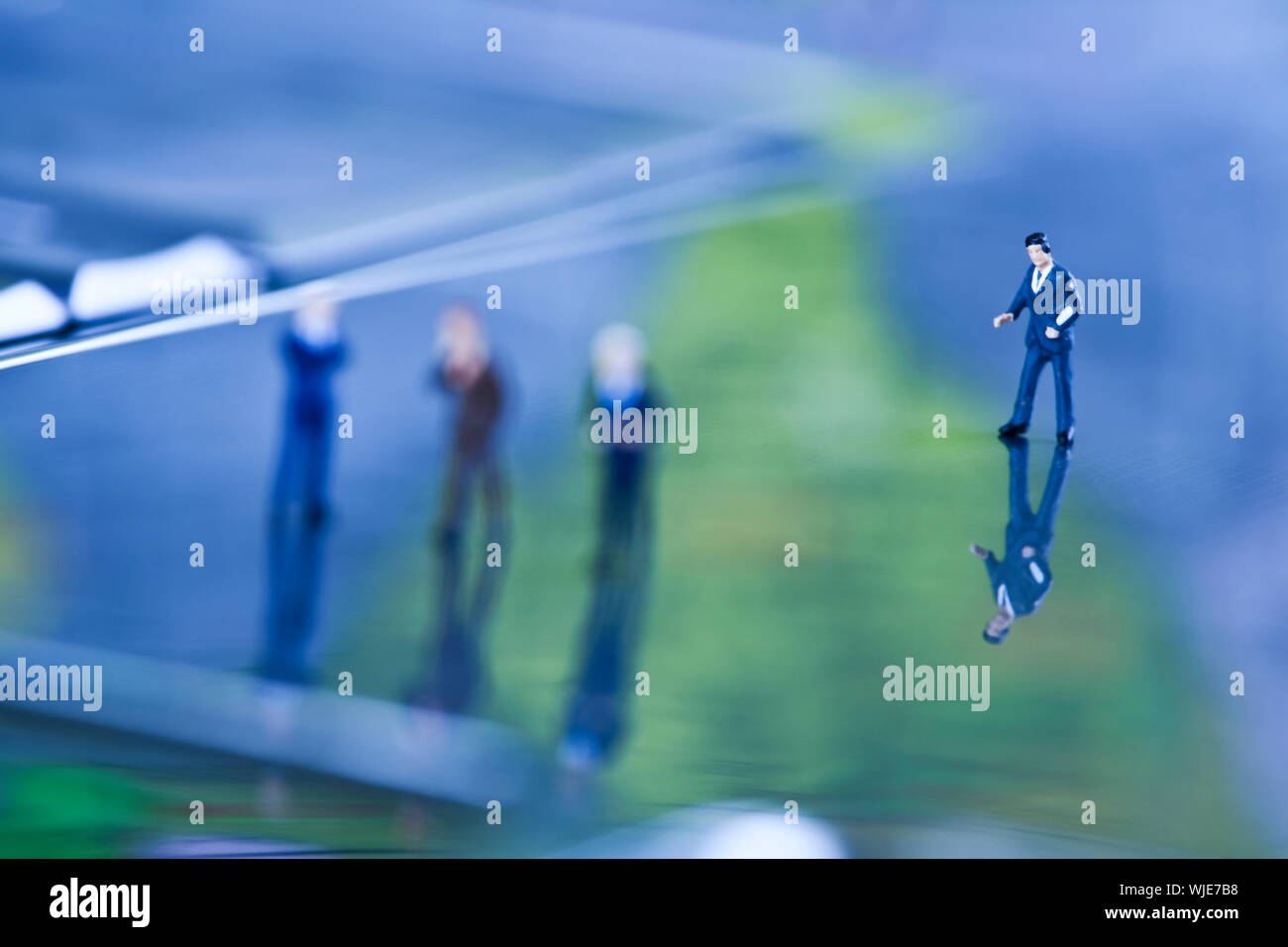 Figure man over computer background Stock Photo - Alamy