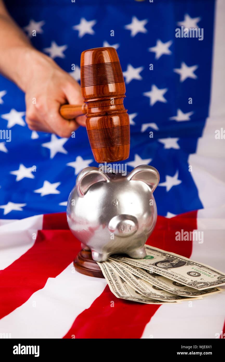 Gavel In Action Stock Photo - Alamy