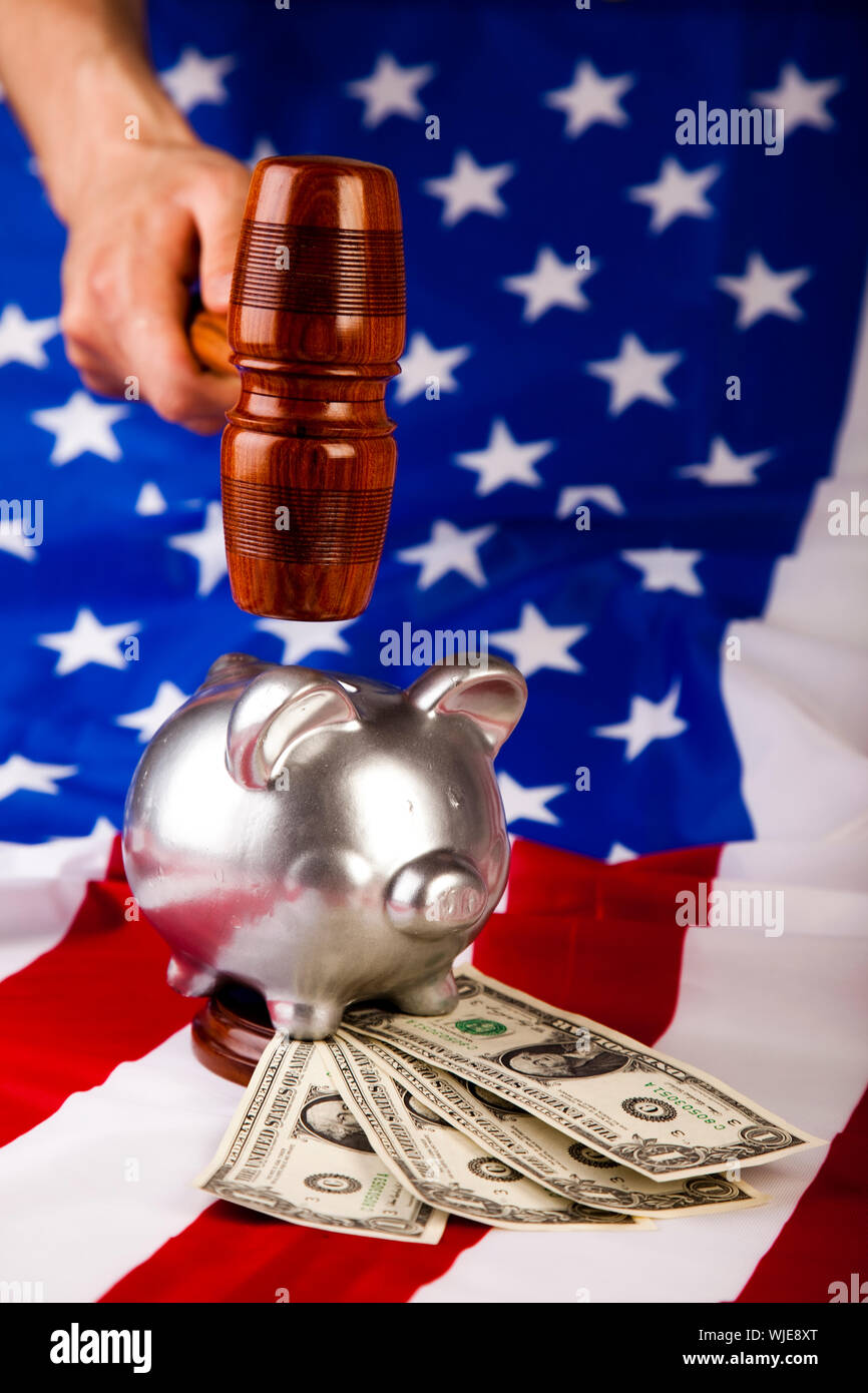 Gavel In Action Stock Photo - Alamy