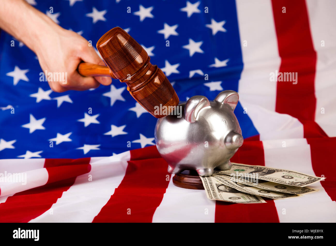 Gavel In Action Stock Photo - Alamy