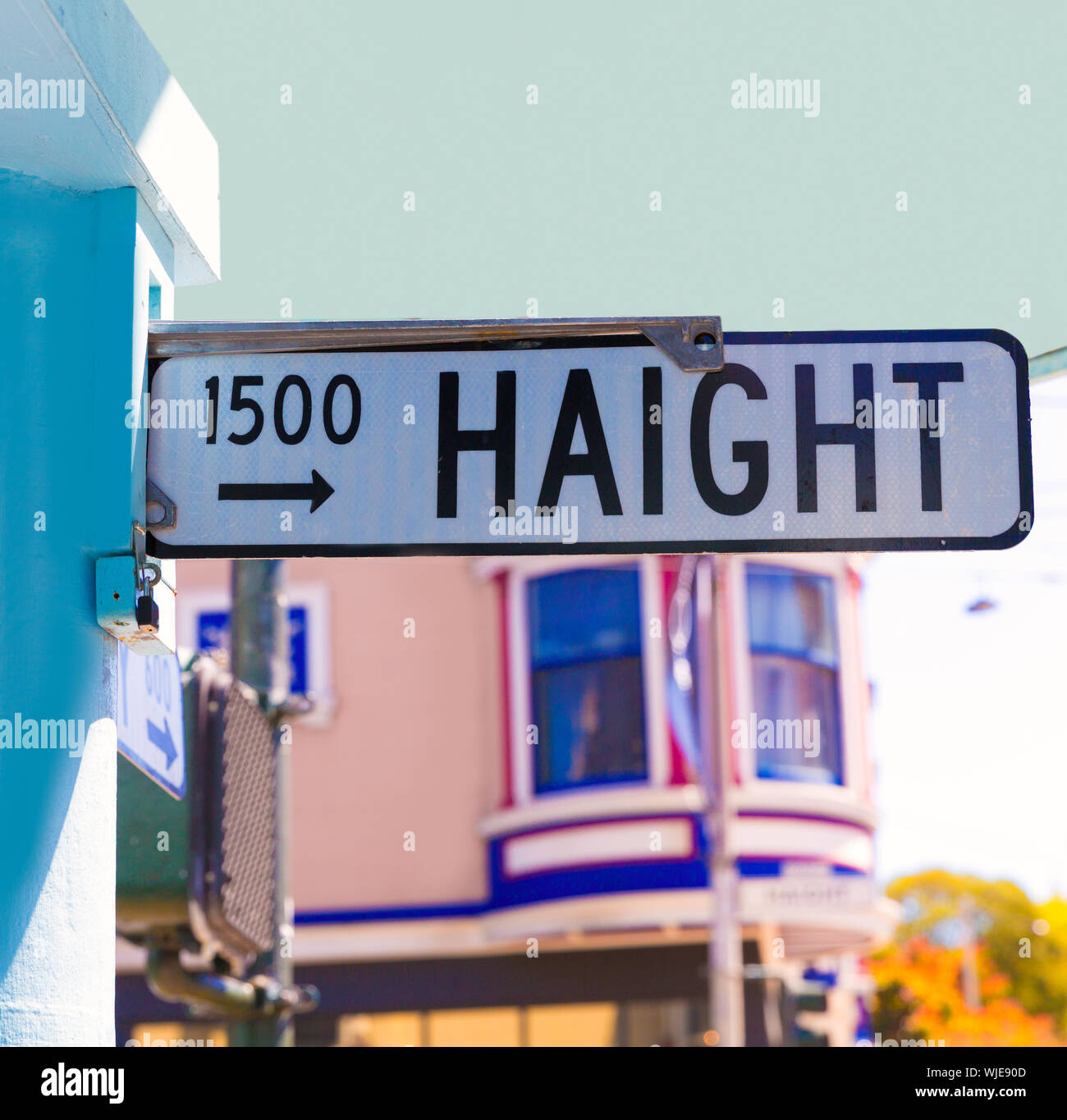 San Francisco Haight Ashbury street sign junction corner in California ...