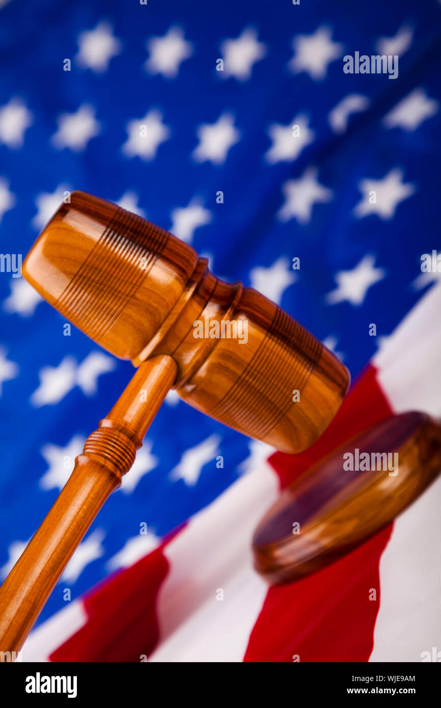 Gavel & Flag Stock Photo - Alamy